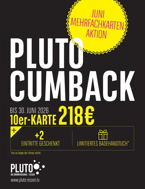 Mehrfachkartenaktion im Juni - PLUTO Sauna Essen